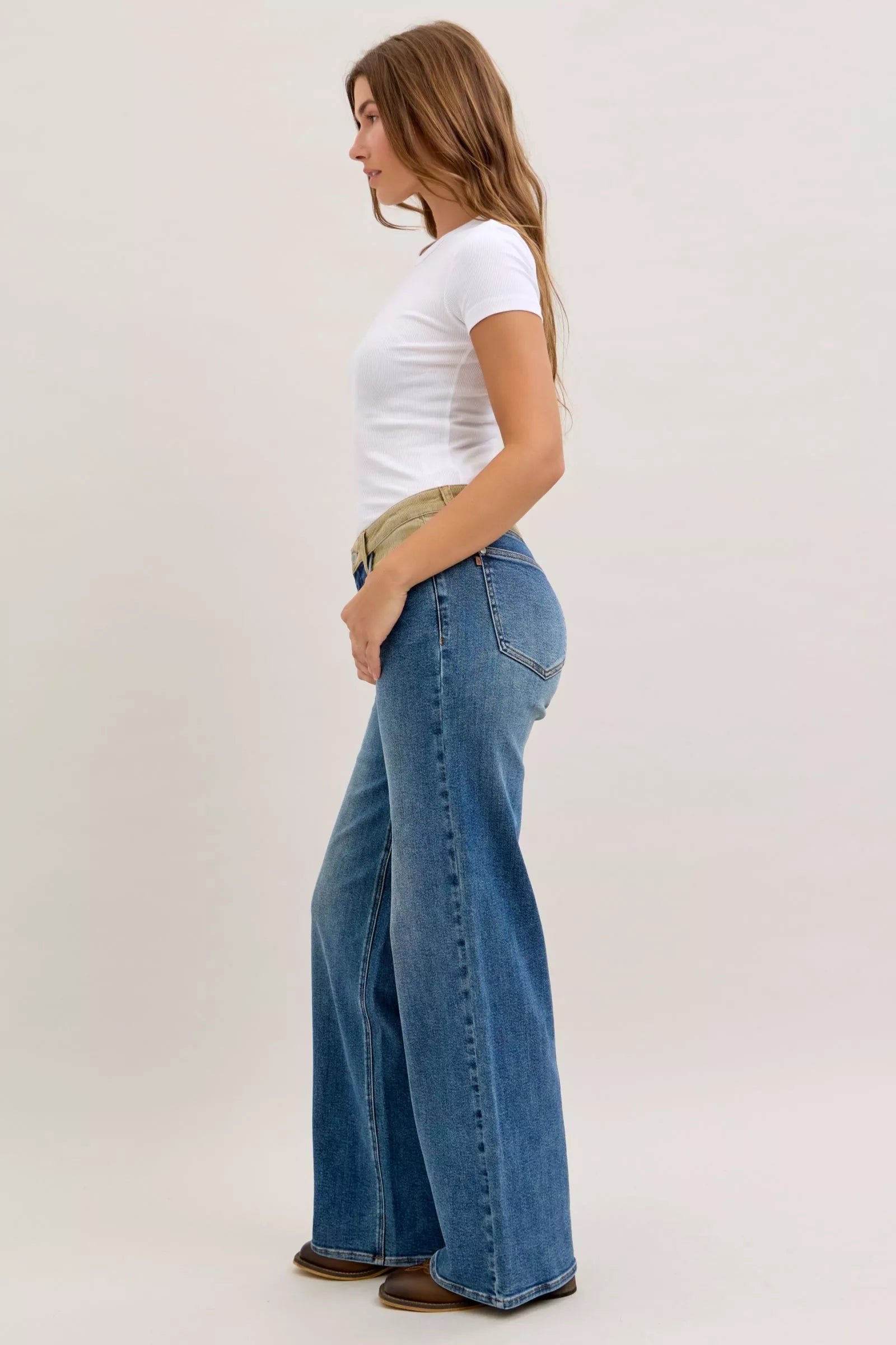 Judy Blue MR Column Straight Jeans with Corduroy Waist – Blueberi Boutique